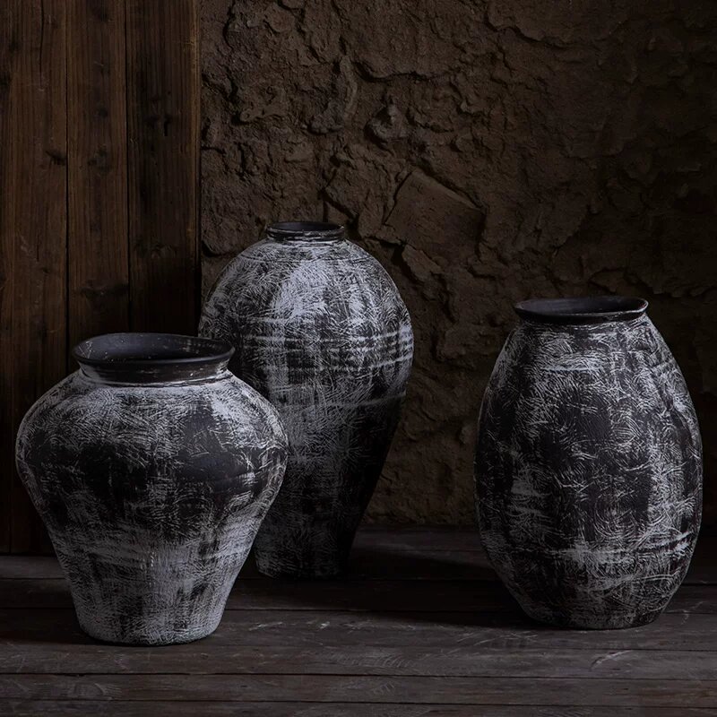Керамическая ваза ручной работы в стиле ваби-саби из Цзиндэчжэня, декор в стиле дзен для гостевых домов и чайных