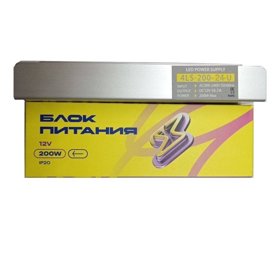 Блок питания 12V 16.6A 200w узкий IP20