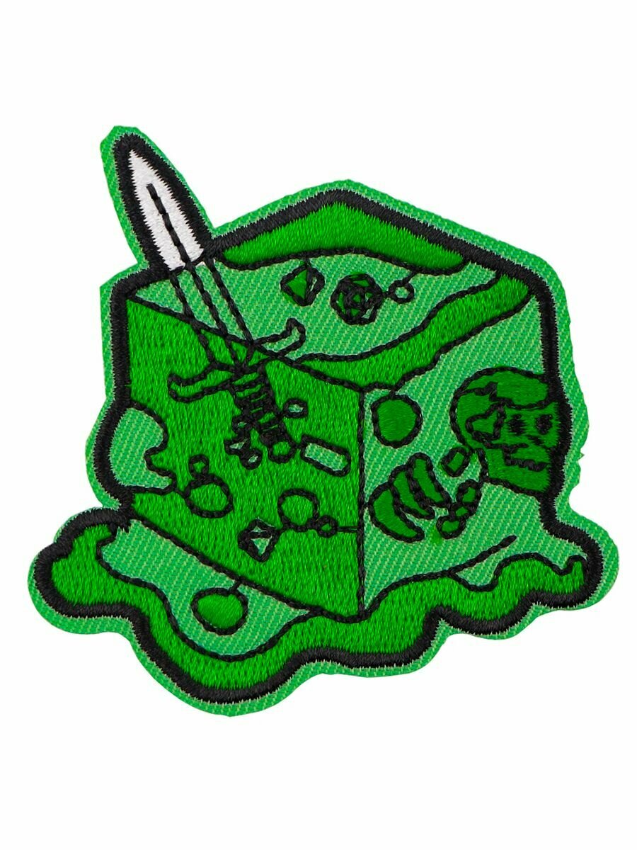 Нашивка термо с вышивкой Куб Слизень из игры Майнкрафт Minecraft