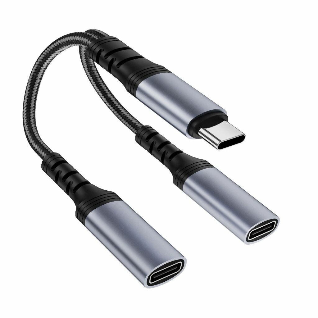 USB-C Адаптер для наушников с быстрой зарядкой 60W