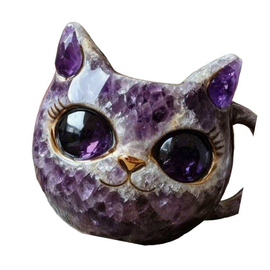 Хрустальные кружки с кошками, Фиолетовый