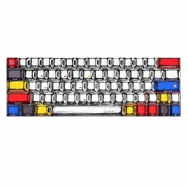 64/74PCS Двойные Кейкапы с Подсветкой, 64 ключа