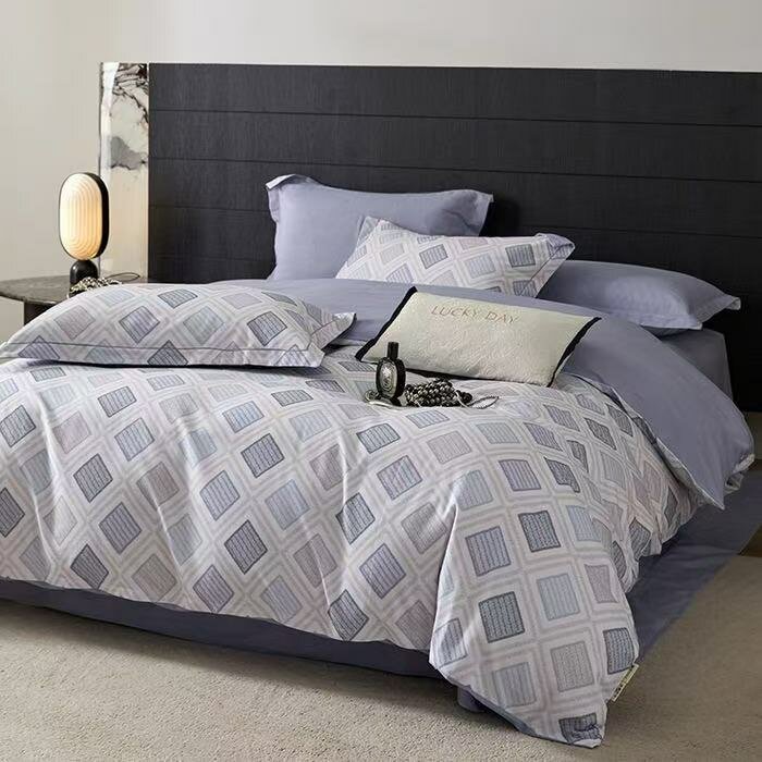 Apollo Bedding Комплект постельного белья, Сатин люкс, Двуспальный с простыней Евро, наволочки 50x70