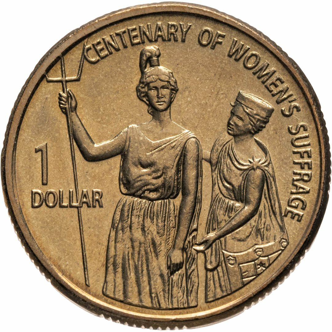 Австралия 1 доллар dollar 2003 "100 лет избирательного права для женщин" с сертификатом, Бронза, в сохранности UNC
