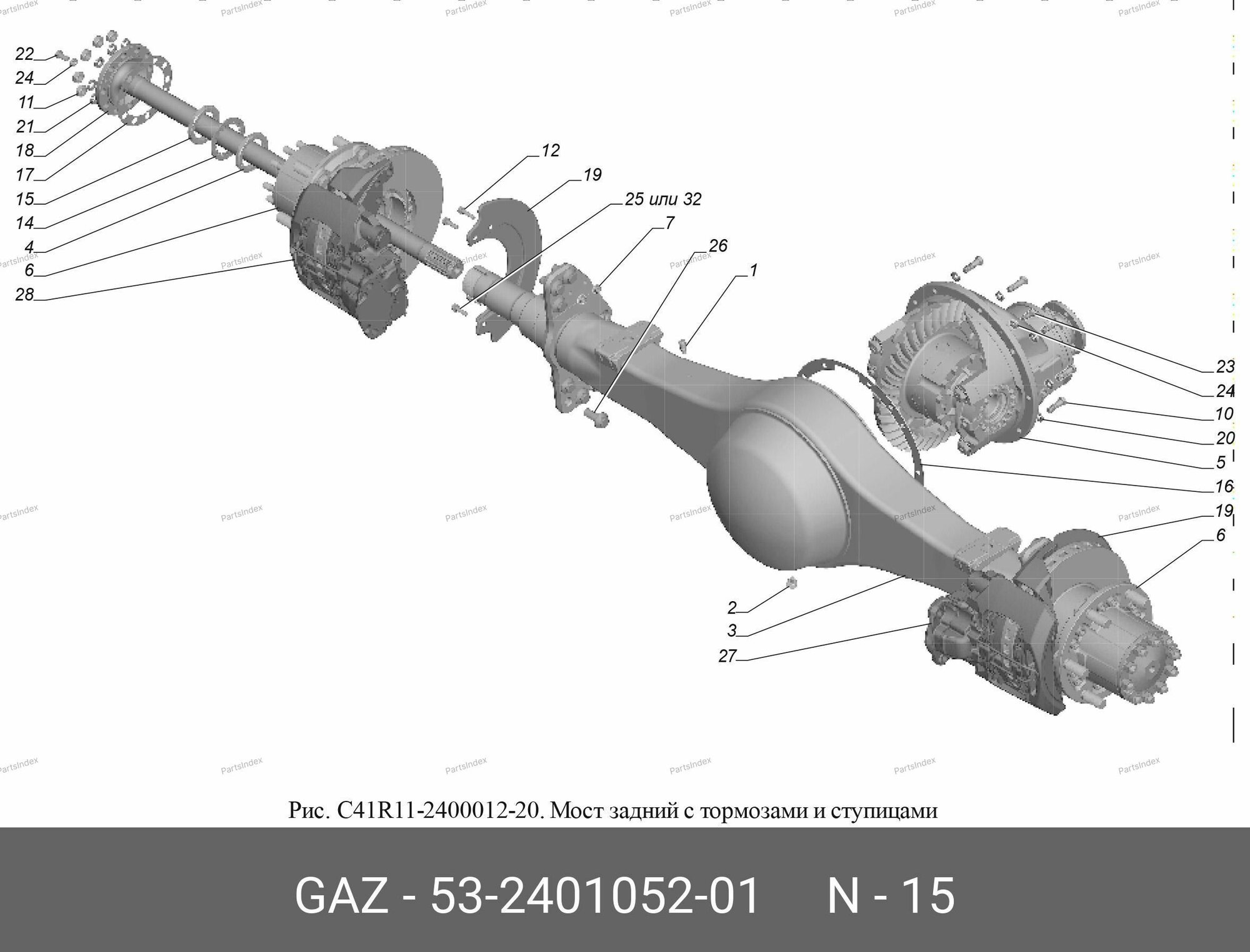 Гайка Г-53 задней ступицы наружняя, GAZ 53240105201
