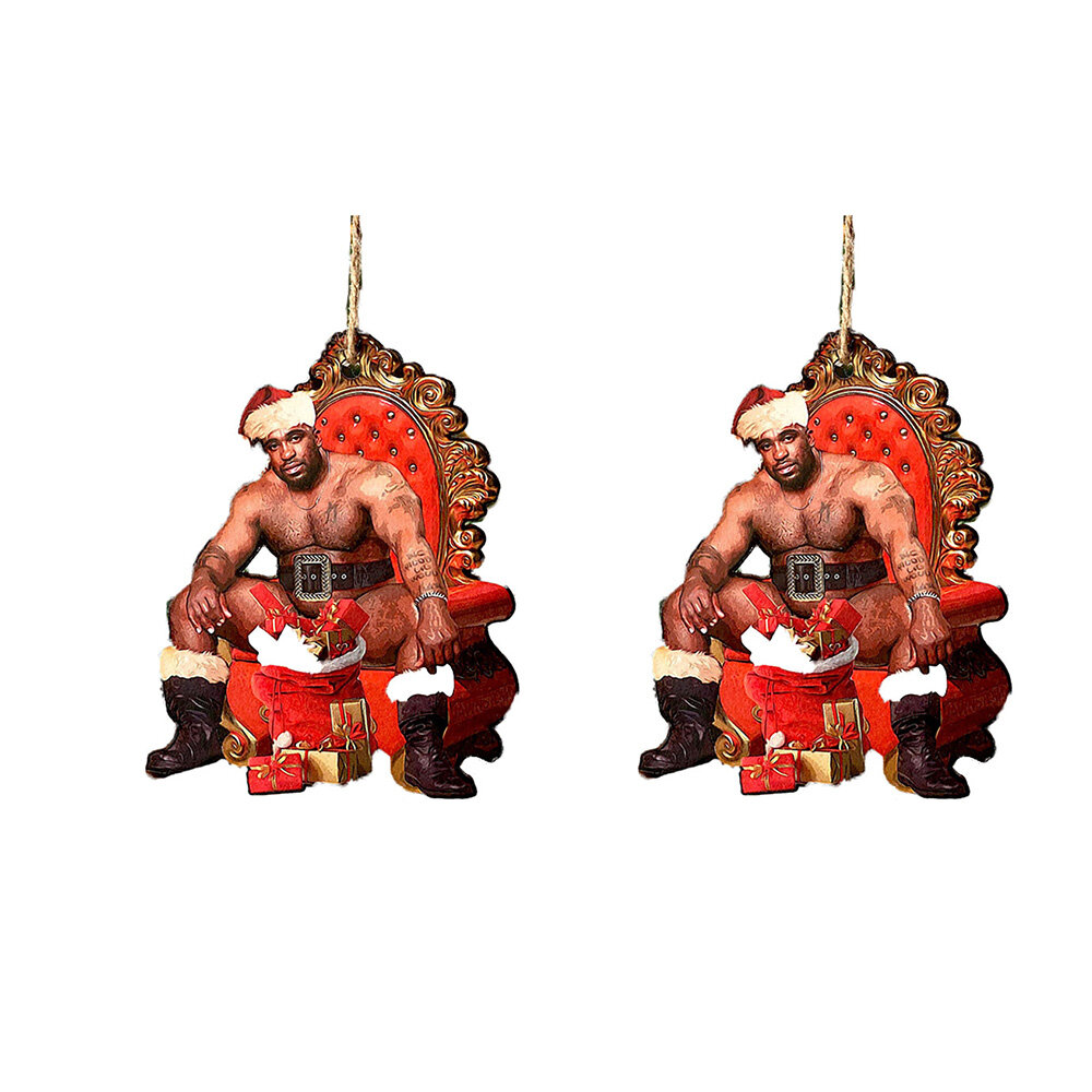 Рождественский подарок"мистер вуд"-забавный подвесной рождественский орнамент с праздничным мемом"мистер вуд", 2 штуки