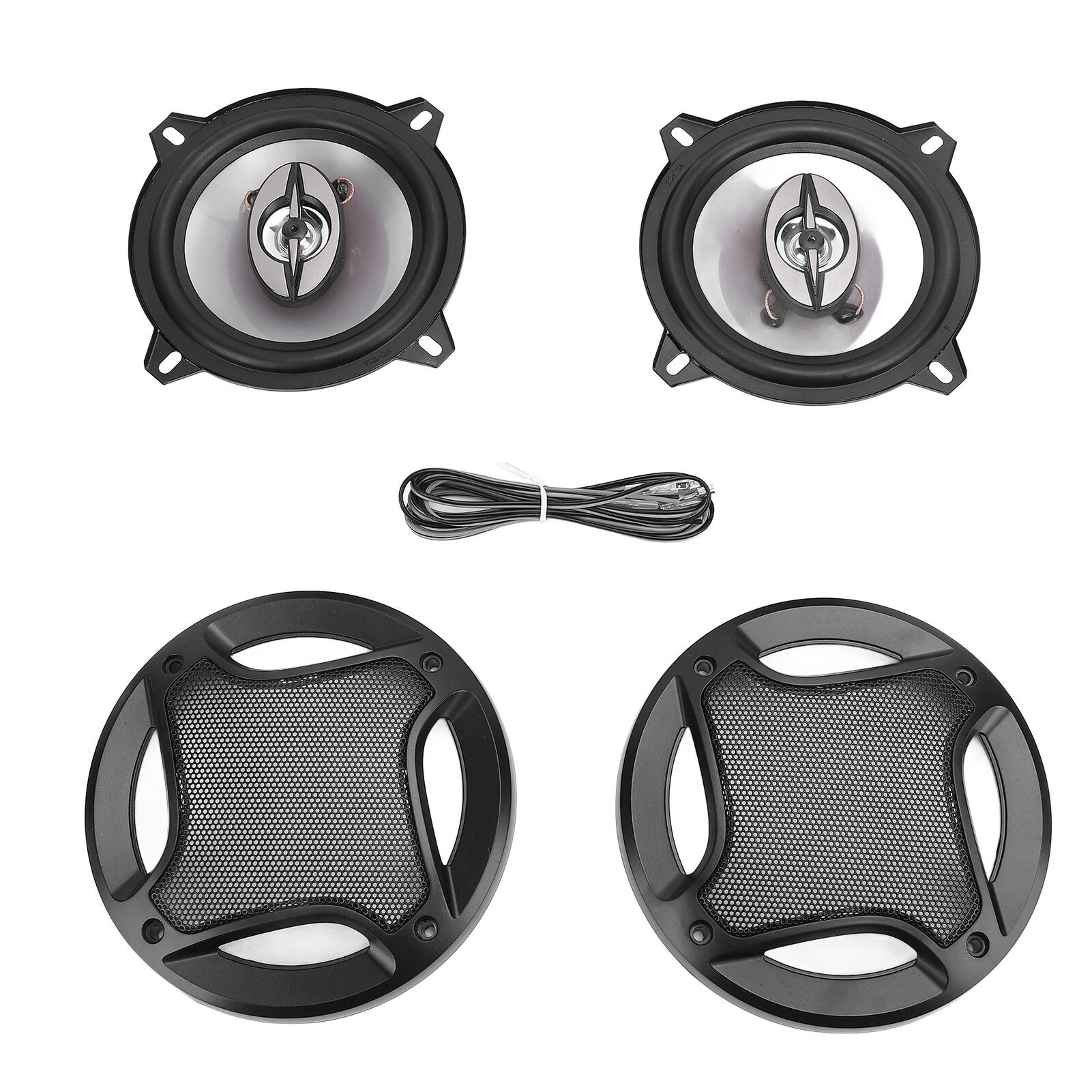 1 пара 5 -дюймовый автомобильный стереодинамик 300W 88DB 4 Ом регулируемый звуковой эффект круглый прозрачный звуковой динамик для автомобиля DC12V