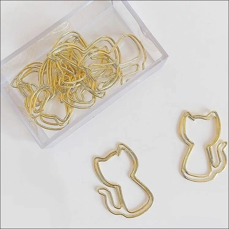 Фигурные скрепки Котенок, золотистый