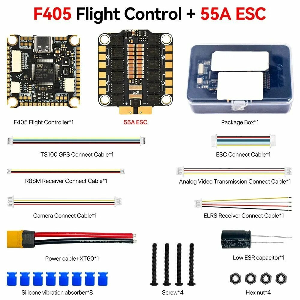 9IMOD F405 Flight Stack - Полетный контроллер с ESC 55A (30.5 30.5мм) для гоночных RC систем