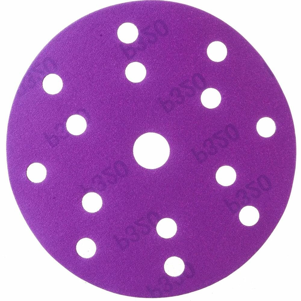 Круг шлифовальный Purple PP627 (150 мм; 15 отверстий; Р320; 100 шт) Hanko PP627.150.15.0320