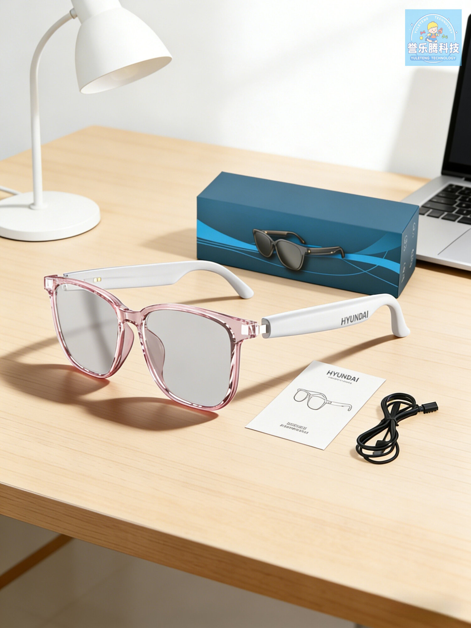 HYUNDAI Умные очки для перевода AI Translation Glasses, Очки с искусственным интеллектом, Поддержка русского языка