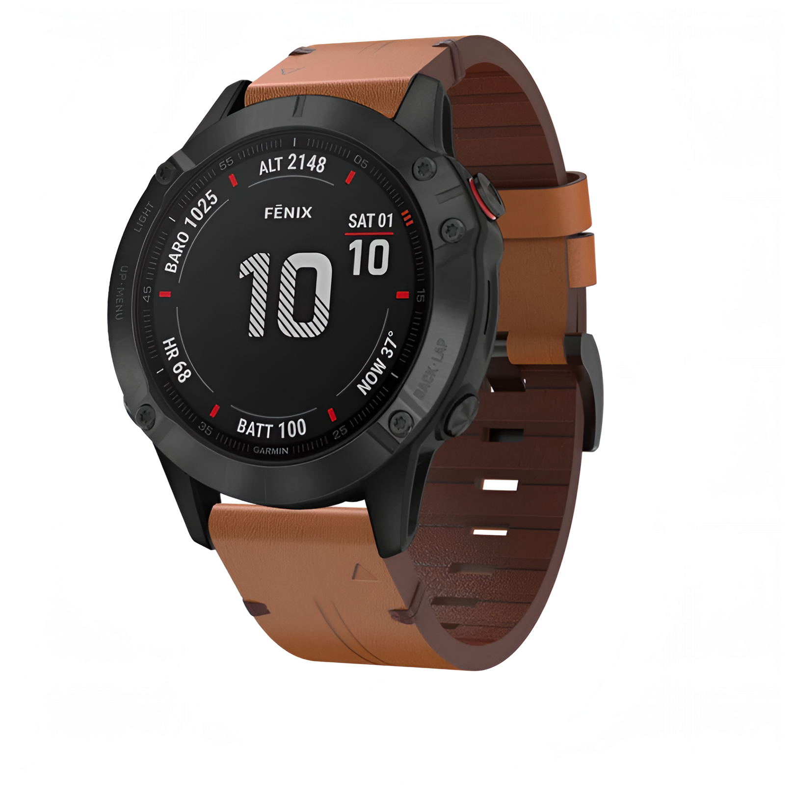 Сменный ремешок-браслет из натуральной кожи для cмарт-часов Garmin Fenix 6 Pro с металлической застежкой коричневый