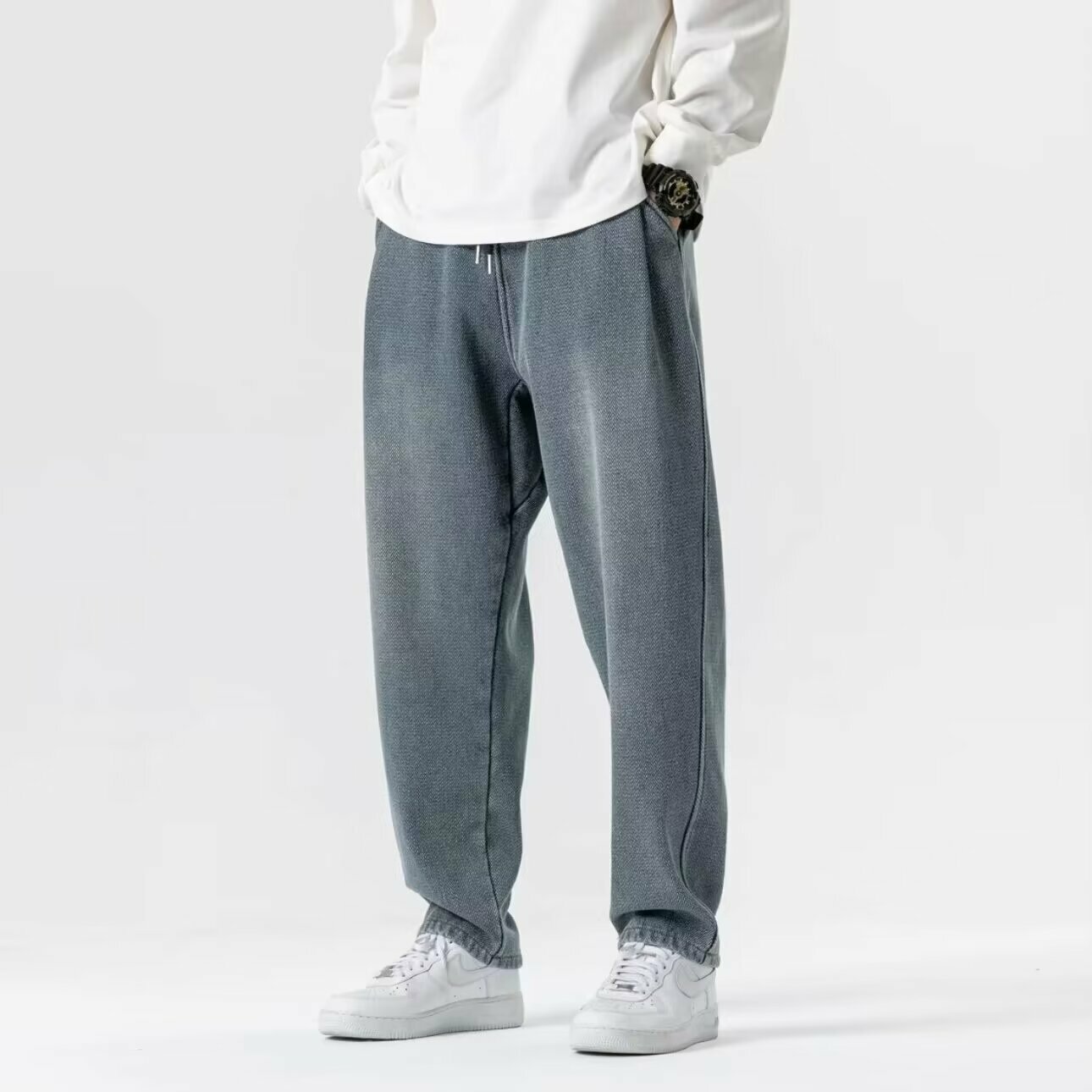 MON Мужские Шорты Деним Весна Тонкие Черные Кроп Кэжуал Деним, Размер_30