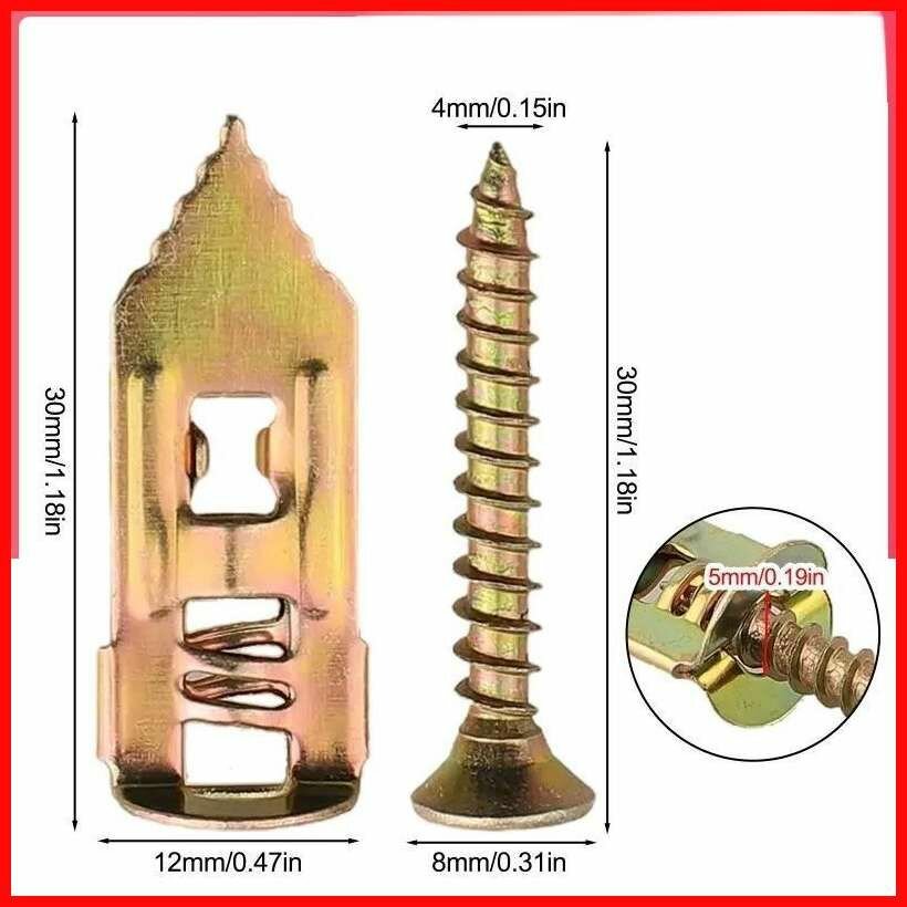 10 саморезов. Набор дюбелей и шурупов для гипсокартона. Прост в использовании