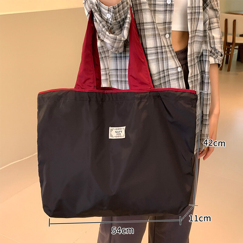 Экстра-Лардж Складная Сумка для Покупок, Оксфордская Ткань, Черный - Сумка для Супермаркета для Женщин