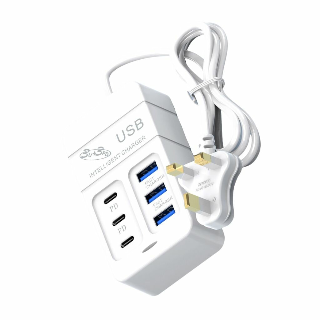 Адаптер питания, Быстрая зарядка для мобильного телефона 3U3PD - американская вилка