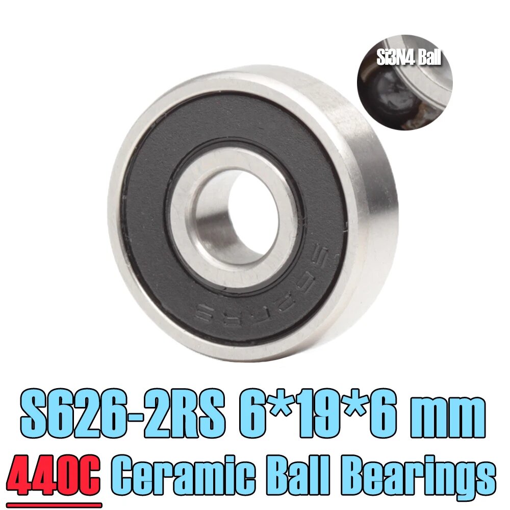Подшипники 626 6*19*6 мм (1 шт.), кольца из нержавеющей стали 440C с керамическими шариками Si3N4, подшипник S626 S626RS