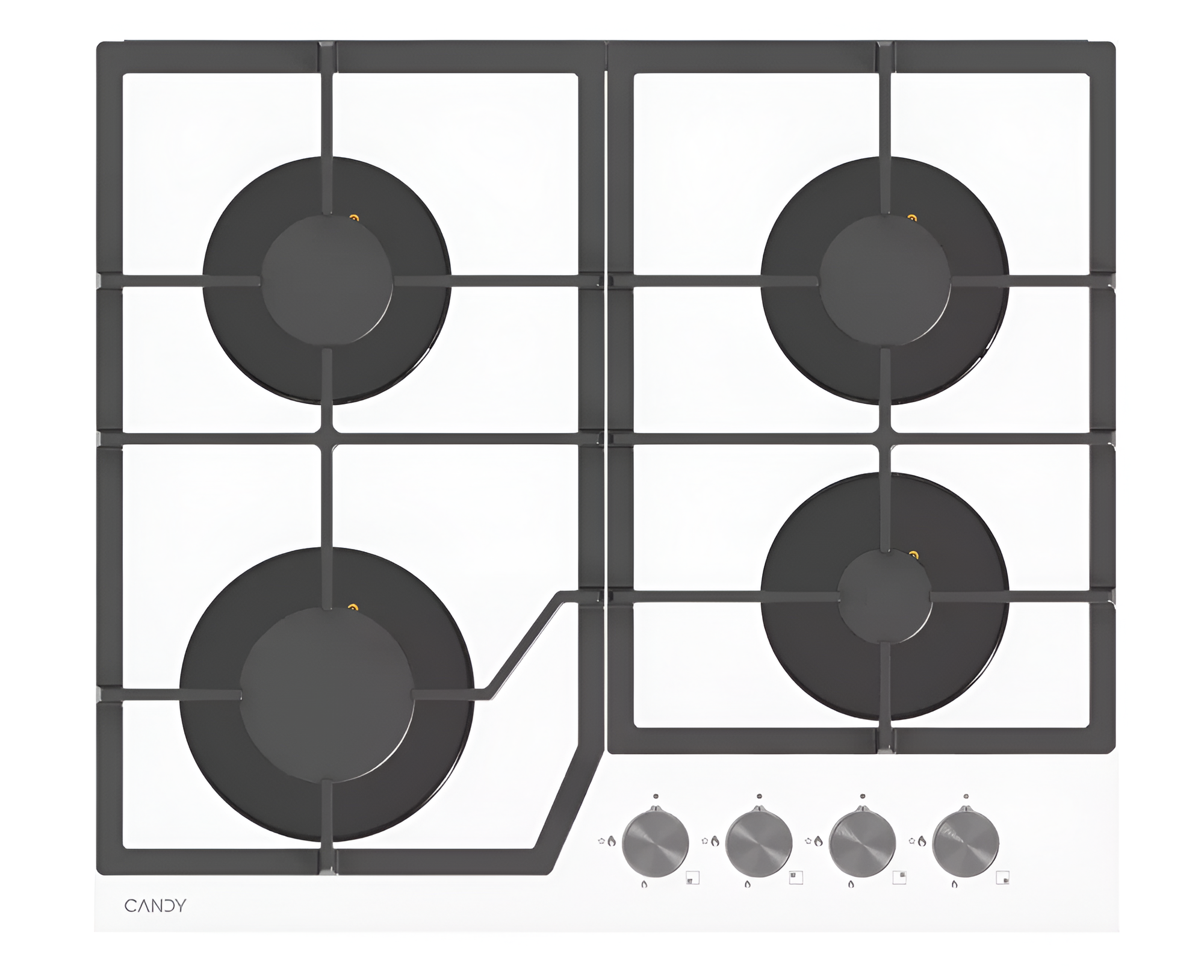 Газовая варочная поверхность Candy CHXG64CNW конфорок - 4 шт, решетки - чугун, закаленное стекло, электроподжиг
