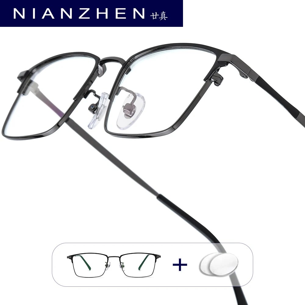 FONEX прогрессивные очки для зрения Black Gunmetal, 1.67, Прогрессивный, Анти-синий луч + фото-серый
