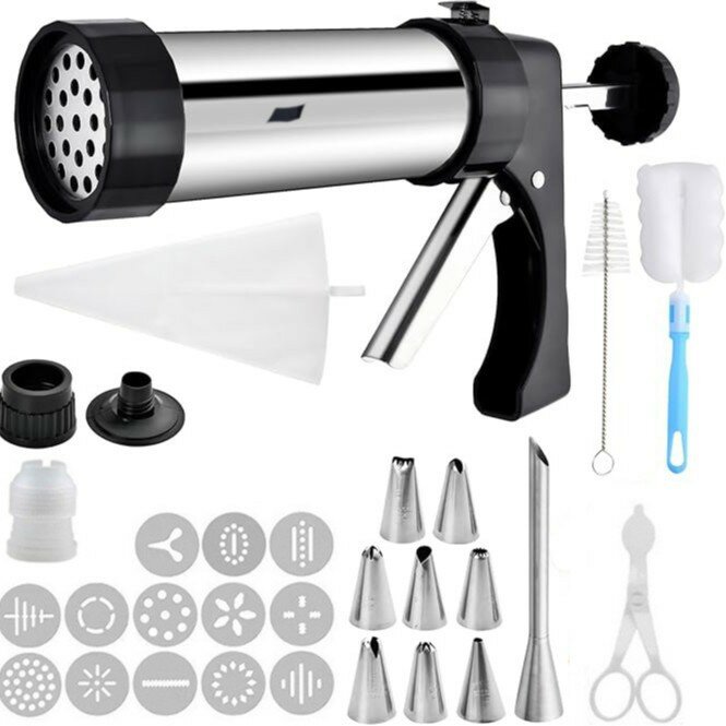 Набор для выпечки печенья с пистолетом для выдавливания, насадка для декорирования, инструмент для плавления бобов, кремовый декоративный пистолет, форма для выпечки