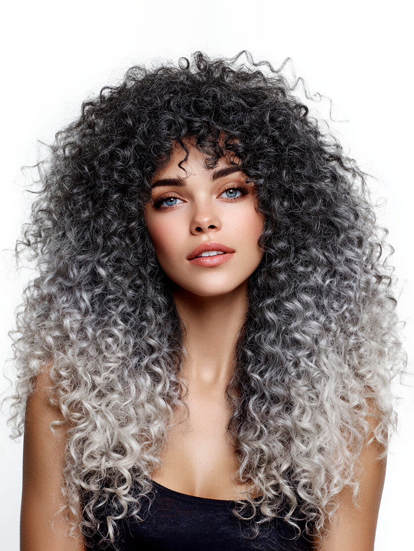 Hairshop Афрокудри 1/103 40см (Черный/Серебро)