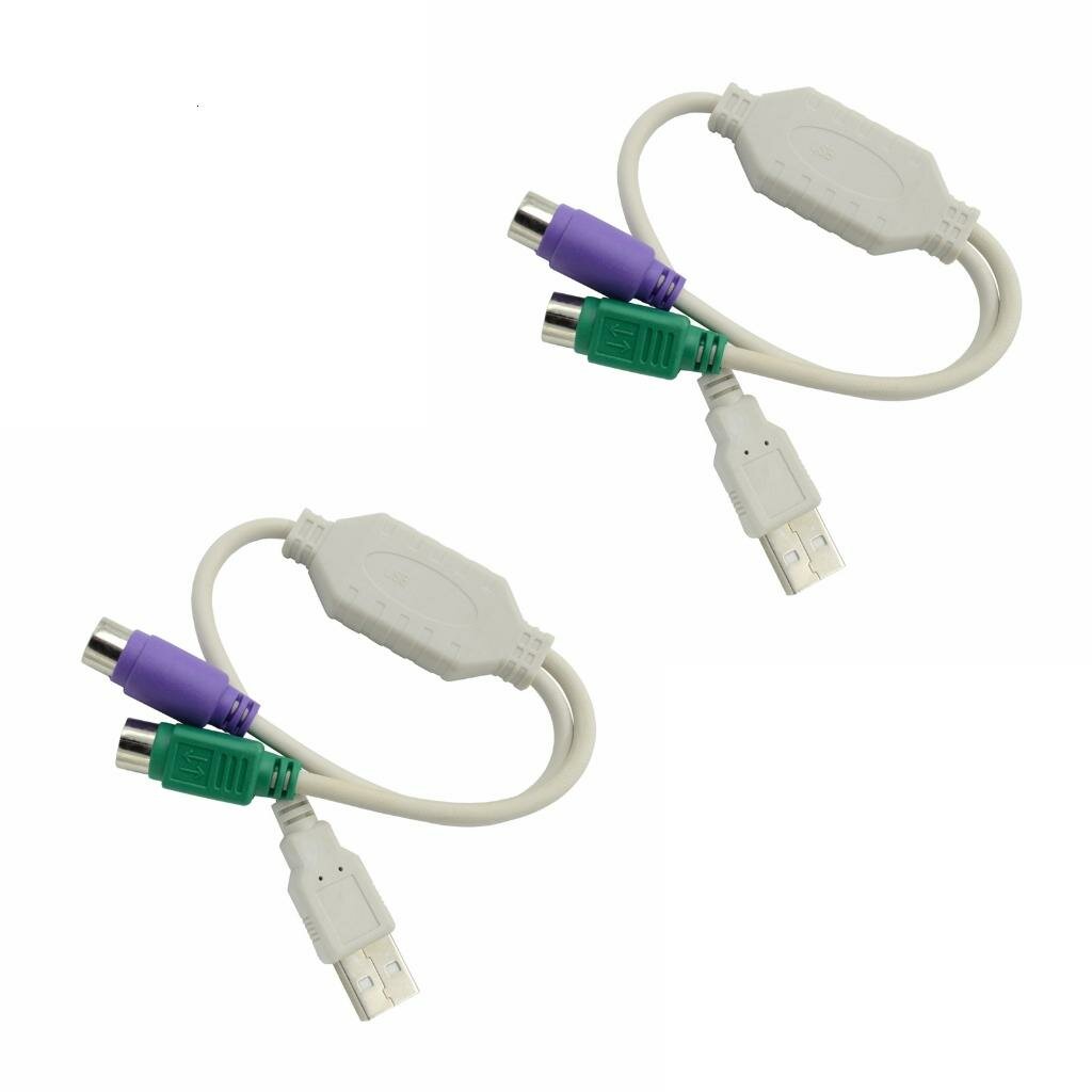 Адаптер PS/2 в USB для клавиатуры и мыши, 2pc