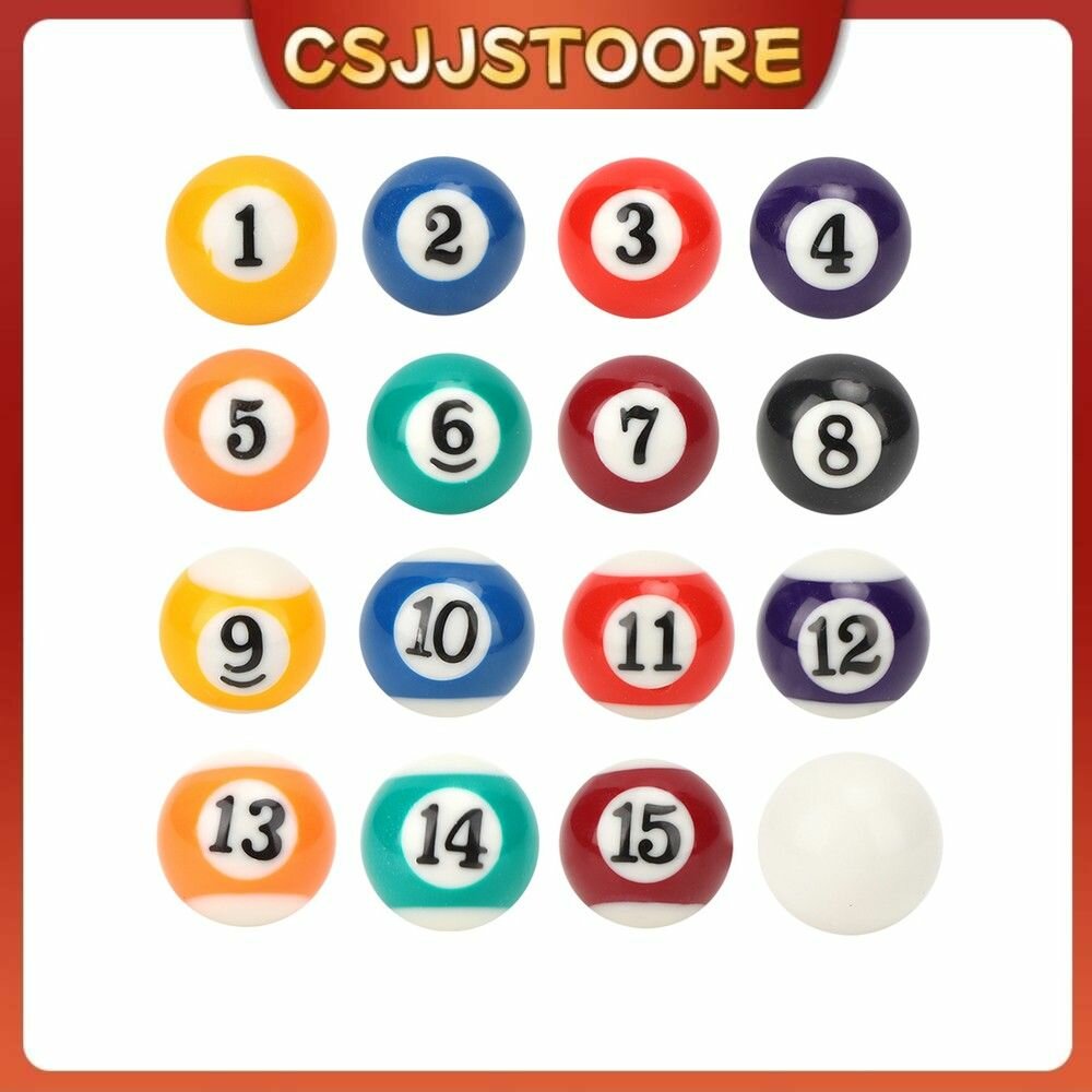16 шт. миниатюрных бильярдных шаров, 2,5 см