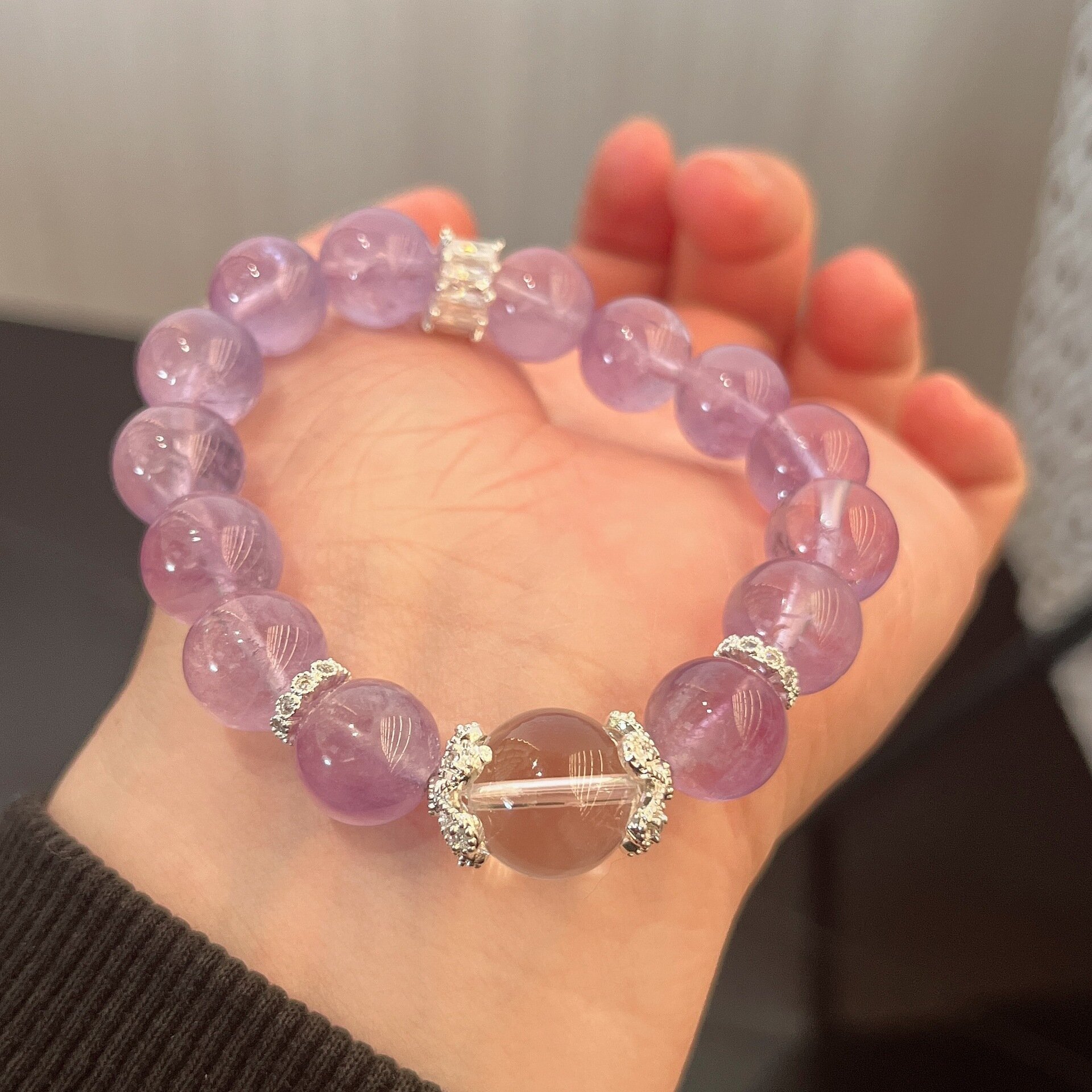 YM Mall Браслеты из бусин Фиолетовые бусины и дерево Творчество