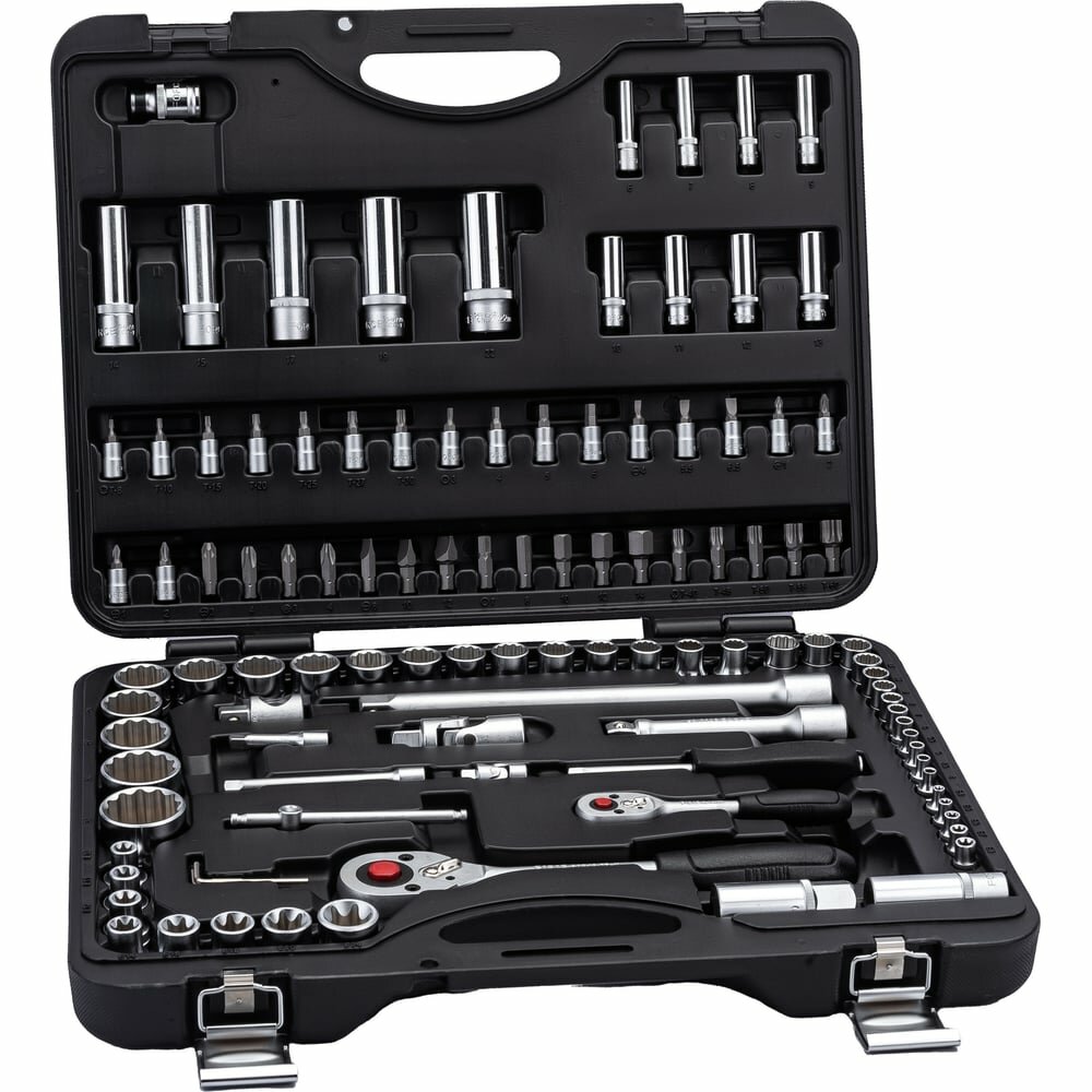 Набор головок и приспособлений FORCE 108 предметов 12 гранные 1/2, 1/4 41082R-9