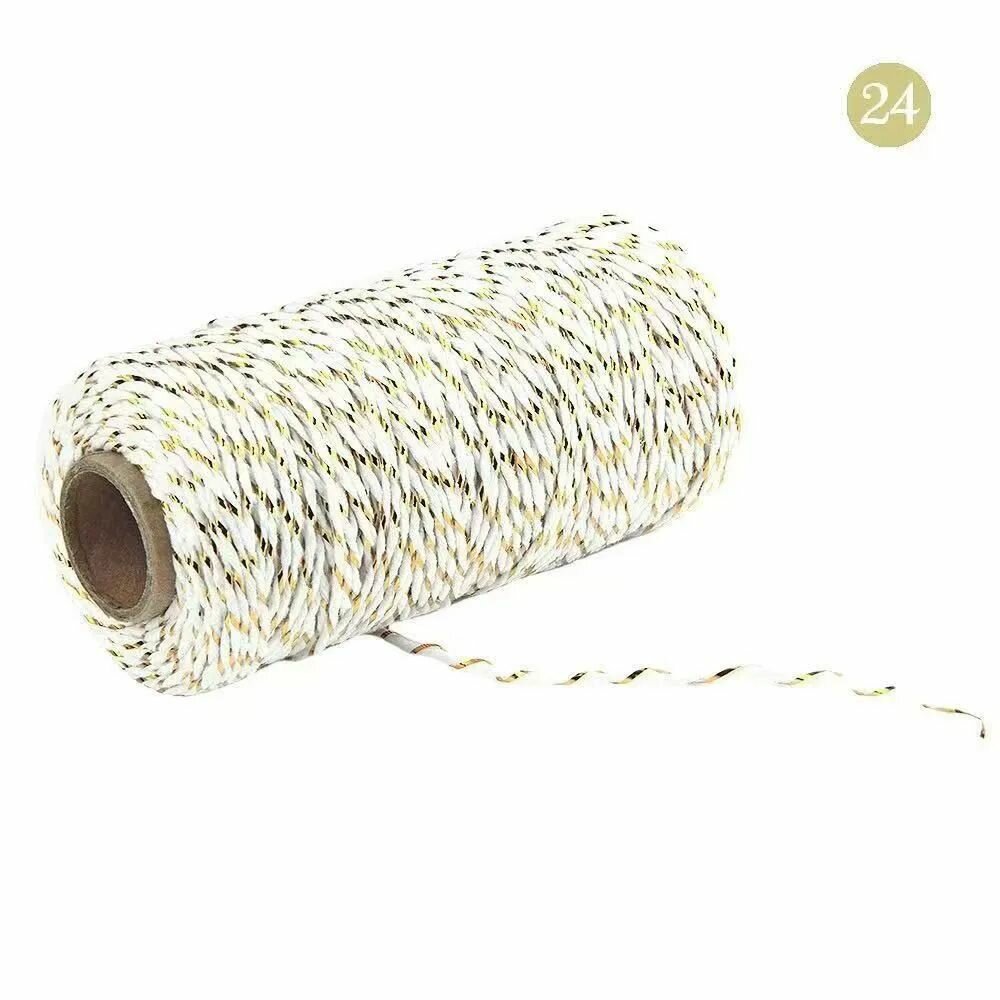 Хлопковый шпагат для творчества, декора, упаковки подарков, длина 100м, толщина 2 мм
