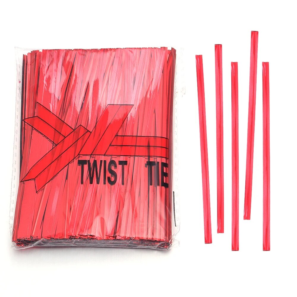 Красные стяжки Twist Tie 4x100mm, 760 шт.
