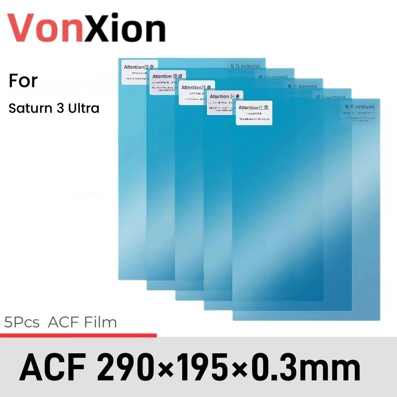 Vonxion 5 шт. пленка ELEGOO ACF 290x195x0,3 мм для Saturn 3 Ultra LCD SLA DLP UV полимерные детали для 3D-принтера аксессуары