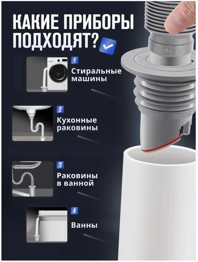 Сухой сифон для канализации, сливной клапан, 1 шт, обратный клапан для канализации