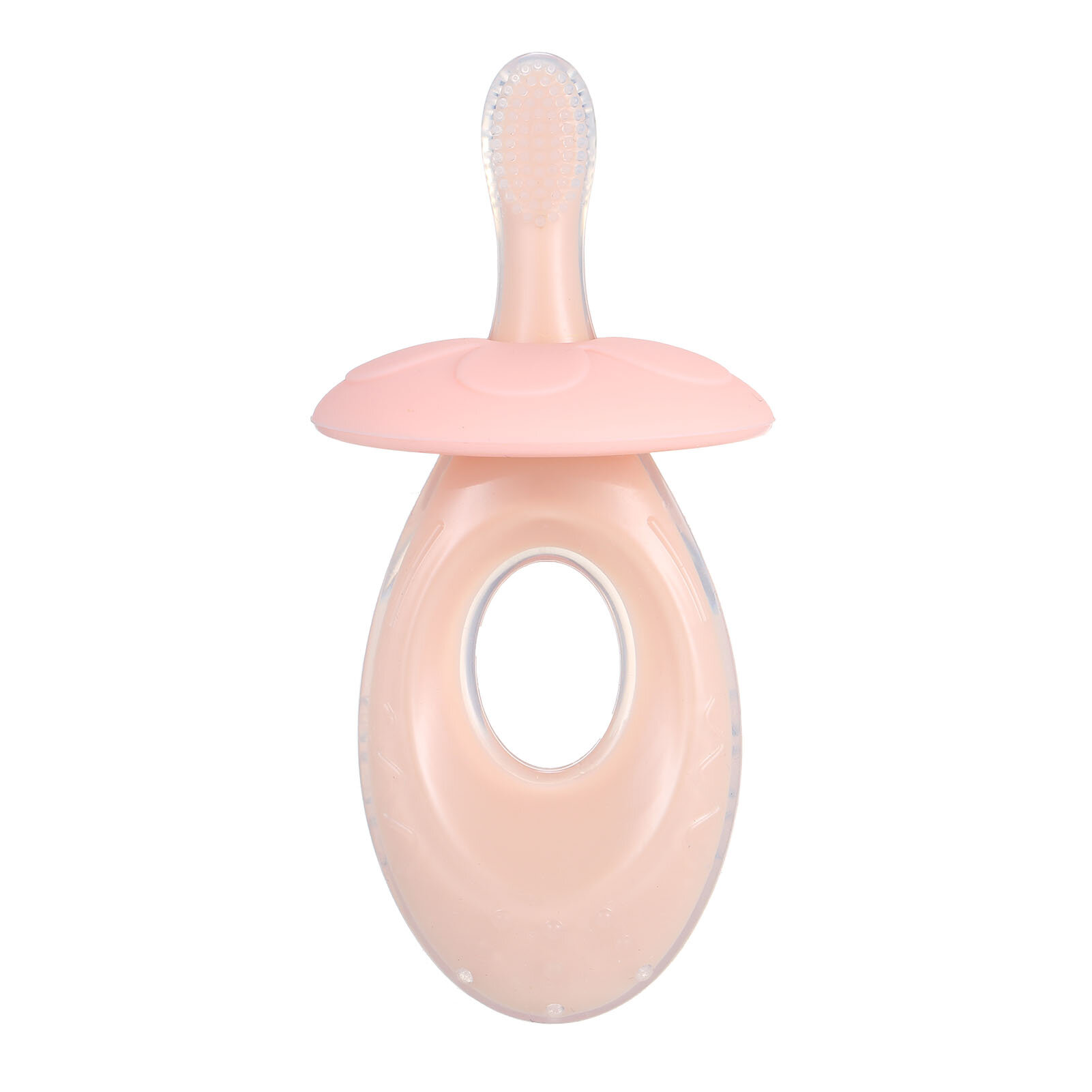 Силиконовый тренировочный зубной щеток и орех для зубов для младенцев, безопасный для детей, игрушка для прорезывания зубов, розовый/зеленый (по выбору), 3-36 месяцев, размер 105*42мм, диаметр щита 50мм, упаковка 15*11*1.5см, вес 40г, 1 шт.