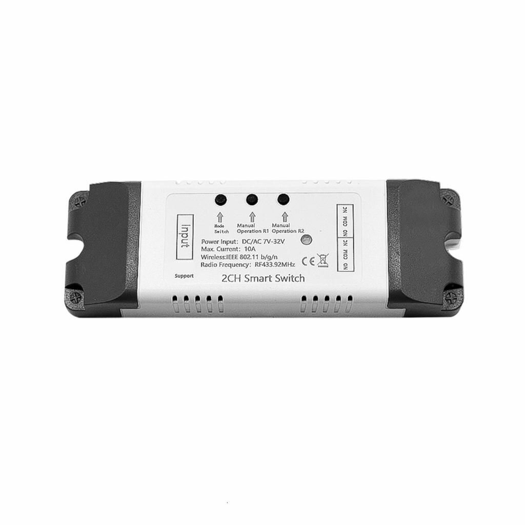 Реле-модуль на выклеванном контроллере 2CH 7-32V RF433MHz Пульт дистанционного управления для домашних приборов