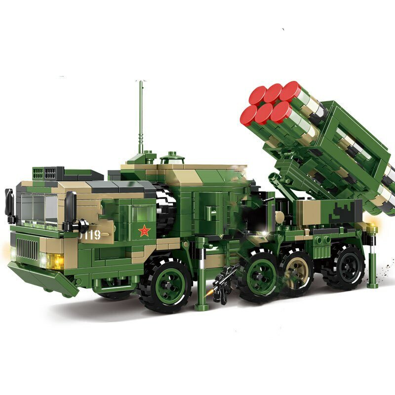 Военная серия Вторая мировая война Китайская армия ПВО перчатки автомобиль DIY модель строительный блок кирпич игрушка подарок блок (зеленый)