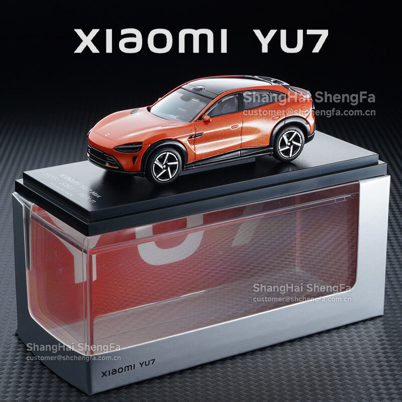 Оригинальная модель автомобиля Xiaomi 1/64 Xiaomi YU7 Max, модель автомобиля из сплава, маленькая масштабная модель автомобиля для статического демонстрации