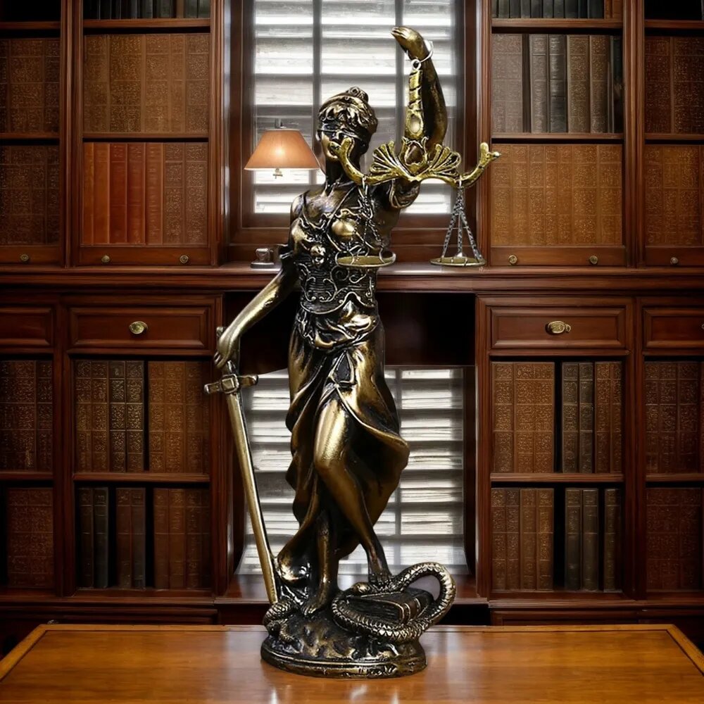 Статуя древней богини колдовства, алтарная скульптура Имитация бронзовой статуи Богини правосудия