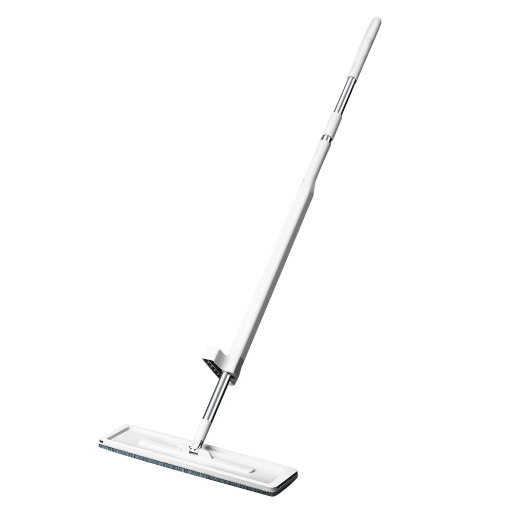 Микрофайберный полосатый швабр для влажной и сухой уборки пола с самоклеевым отжимом и 5 мокрыми сменными насадками плоский швабр для дома кухни ванной комнаты 360° поворотный без ручной мойки цвет белый материал нержавеющая сталь ABS микрофайбер длина