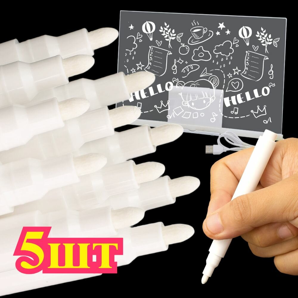 Стираемый жидкий мел, 5 шт.