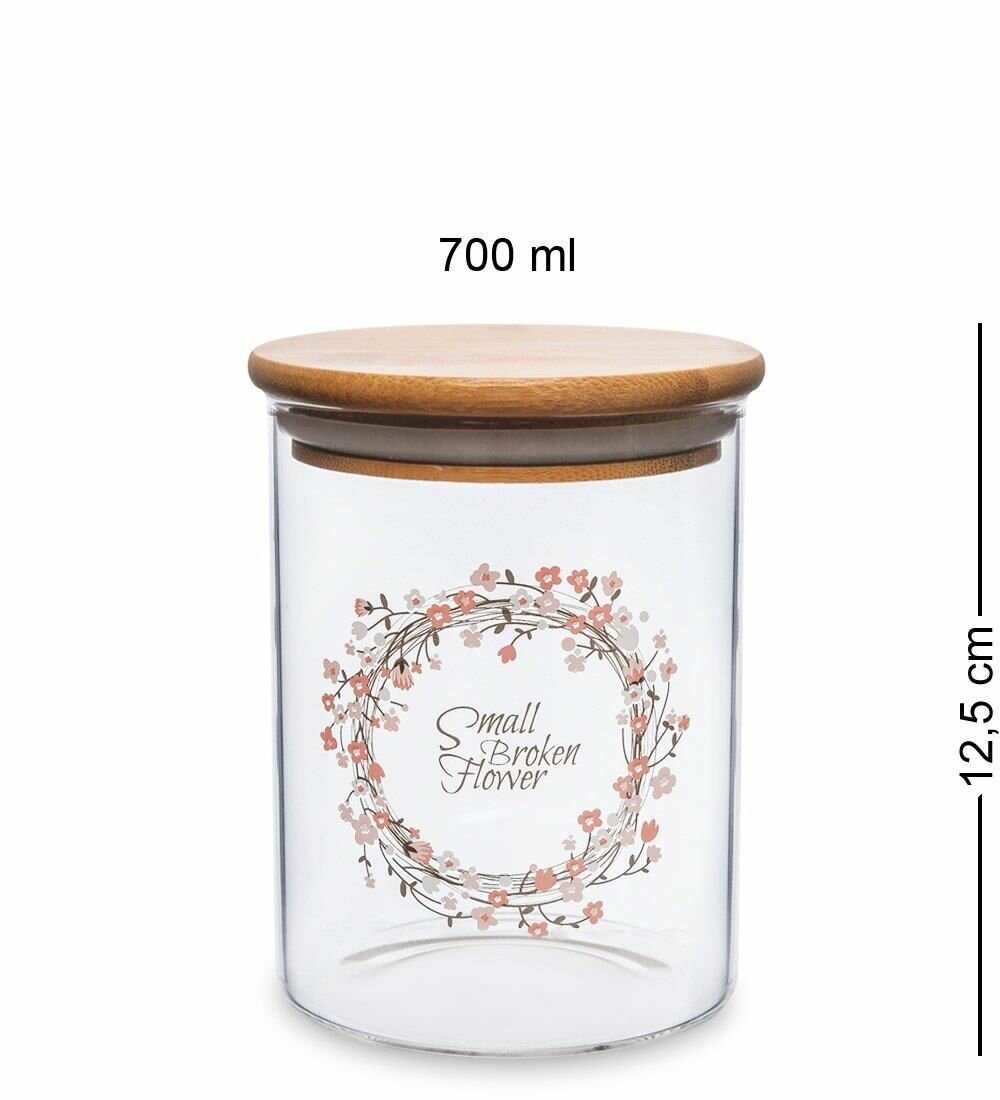 Банка для сыпучих Цветочное очарование 700мл A2142753 разностор, Стекло