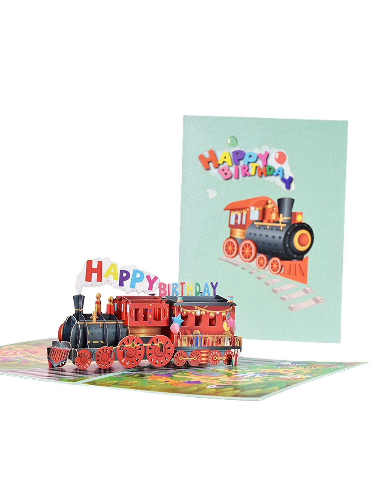 3D для всплывающей открытки Поздравительные открытки с поездом на день рождения с конвертом Открытка на день рождения ручной работы для мамы Жены Дочери Сына детей