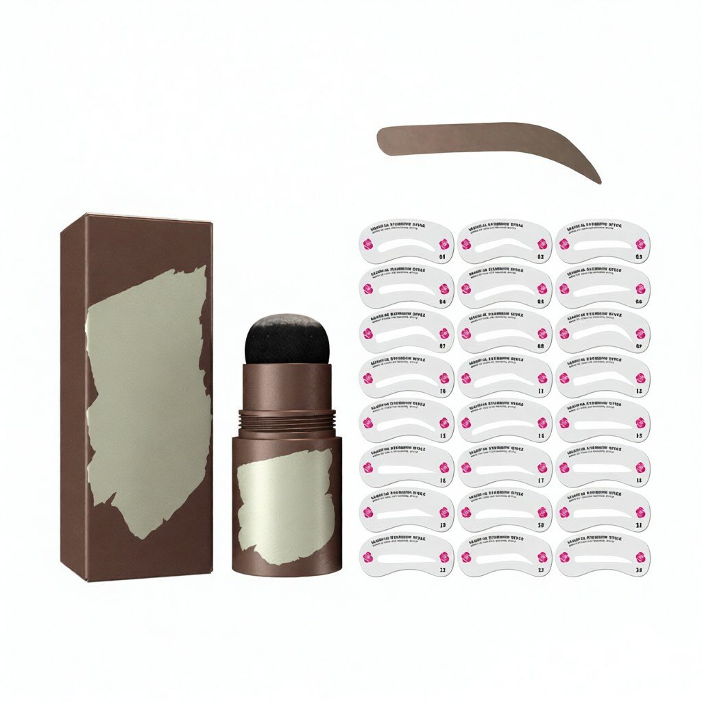 Набор для оформления бровей Eyebrow Shaping Kit, Waterproof Eye Brow Makeup Tools, Eyebrow Definer с 24 многоразовыми трафаретами для бровей (Brown Black)