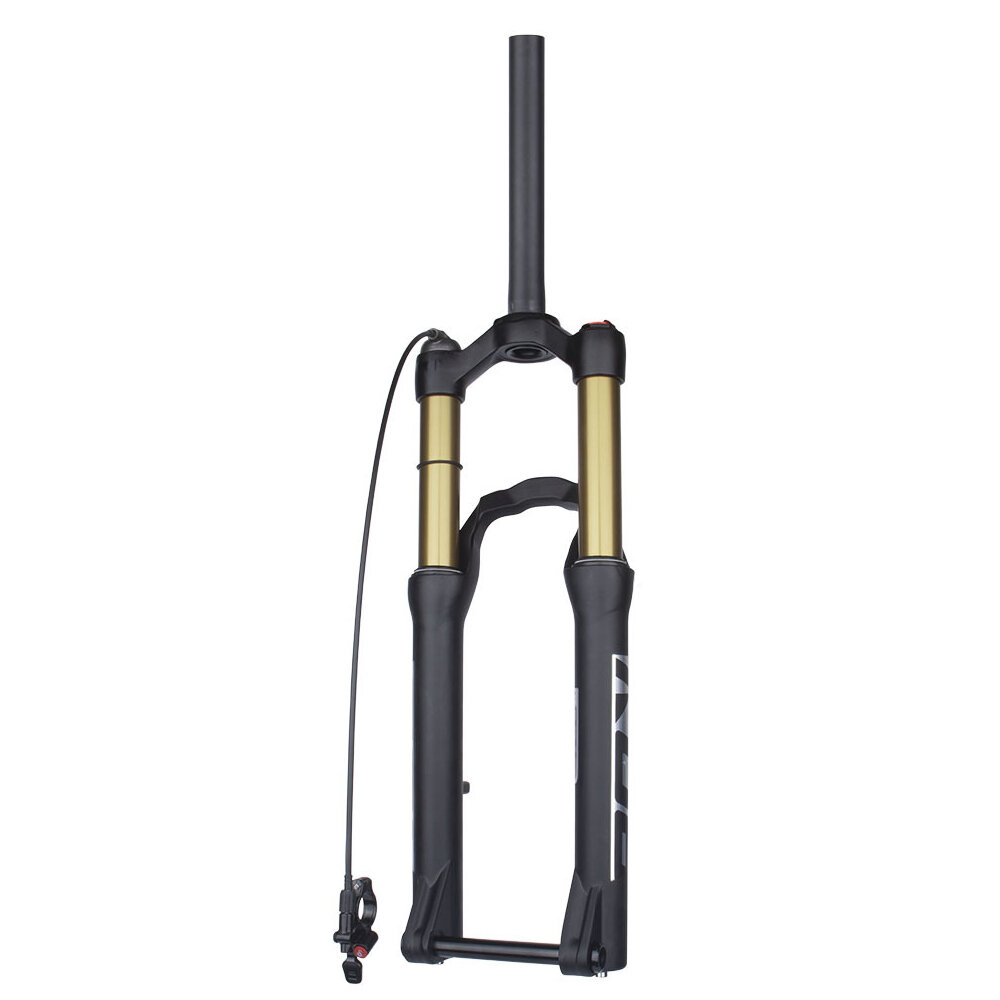 Вилки для велосипедов Вилки с амортизацией для велосипедов из алюминиевого сплава Быстрый съем/Барабанный ось 20/24 дюйм Плечо/Провод Контроль передний для горных велосипедов Fat Bike Золотая трубка 28.6x30x220см
