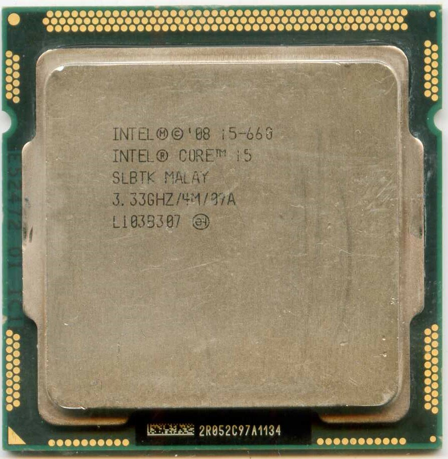 Процессор Intel Core i5-660 3.33, 3.6, Ghz, Socket 1156/4Mb/2x, 4x, Core/HD Graphics, SLBTK Malay