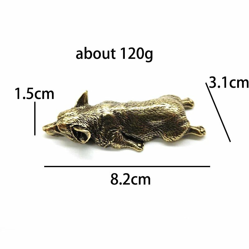 Медные фигурки щенков Вельш-корги Corgi Puppy 120g