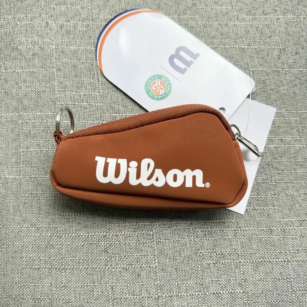Wilson 2024 ROLAND GARROS KEY CHAIN BAG Французский открытый оранжевый белый ручный мини-теннисный бадминтон пакет ключей RG