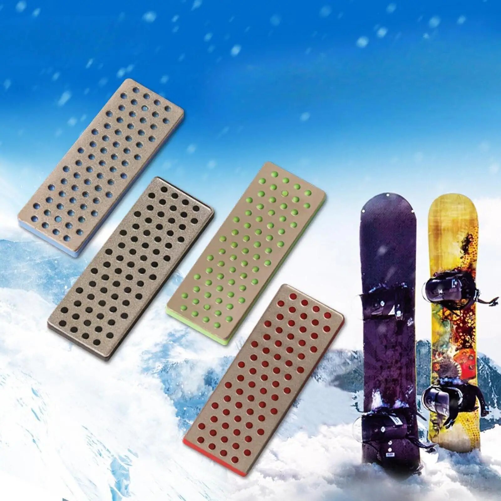 4 шт, сноуборд, лыжный край, тюнинг, лыжный восковой набор, напильник, зернистость 240/360/500/1000, инструмент для полировки кромок, аксессуары для зимних видов спорта