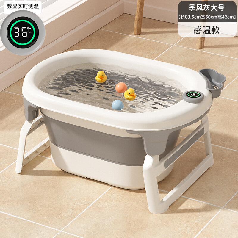 Детская ванночка Xiaomuma, ванна для младенцев, можно сидеть и лежать, большая складная ванна для домашнего использования, детская ванночка, одноцелевая, дропшиппинг