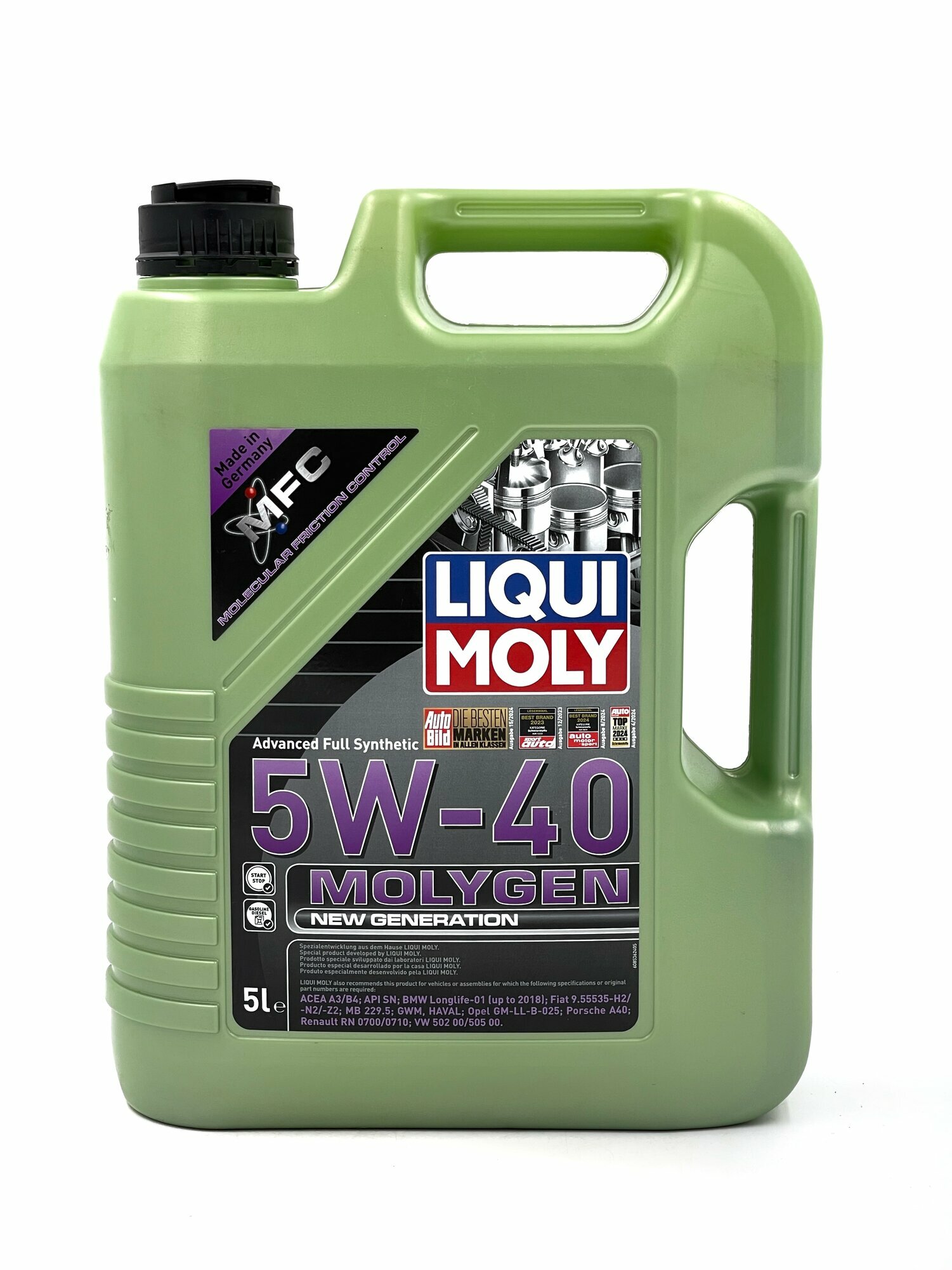 Масло моторное Liqui Moly 5w-40 Molygen New Generation, HC-синт, 5 литров